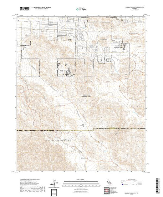 US Topo 7.5-minute map for Joshua Tree South CA – American Map Store