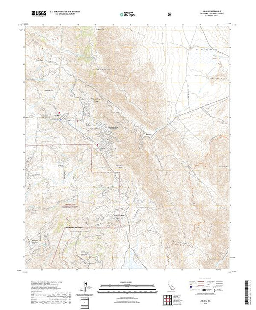 US Topo 7.5-minute map for Julian CA – American Map Store
