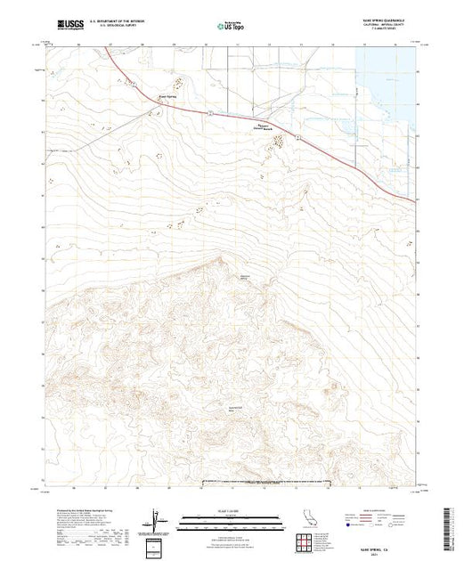 US Topo 7.5-minute map for Kane Spring CA – American Map Store