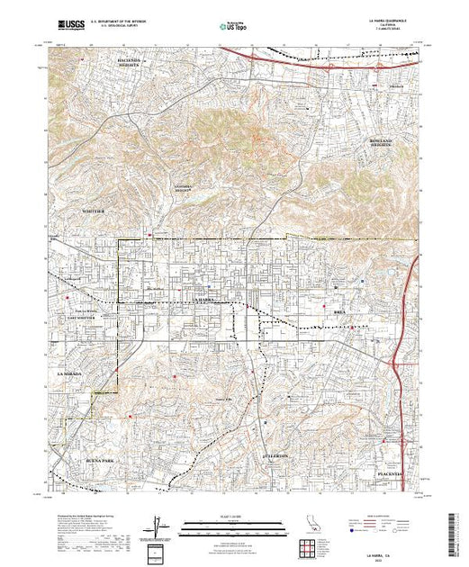 US Topo 7.5-minute map for La Habra CA – American Map Store
