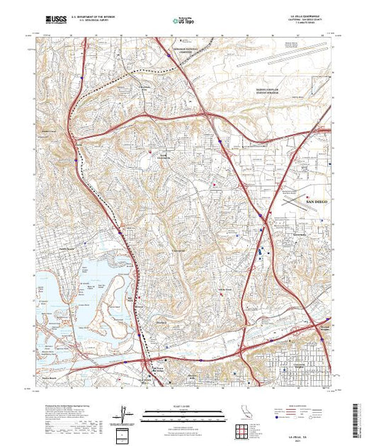 US Topo 7.5-minute map for La Jolla CA – American Map Store