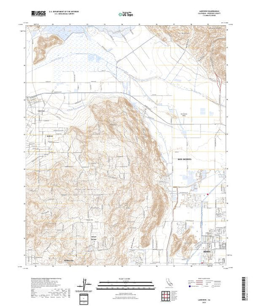 US Topo 7.5-minute map for Lakeview CA – American Map Store