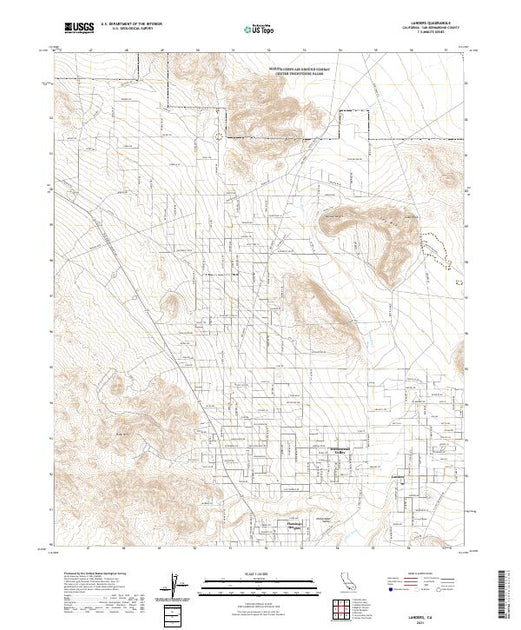US Topo 7.5-minute map for Landers CA – American Map Store