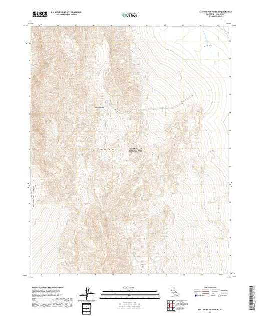 US Topo 7.5-minute map for Last Chance Range SE CA – American Map Store