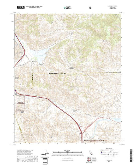 US Topo 7.5-minute map for Lebec CA – American Map Store