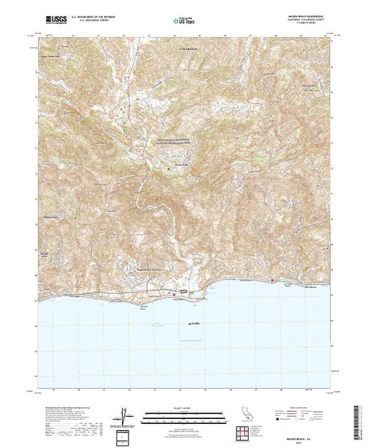 US Topo 7.5-minute map for Malibu Beach CA – American Map Store