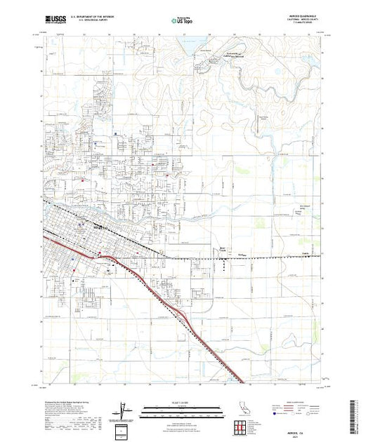 US Topo 7.5-minute map for Merced CA – American Map Store