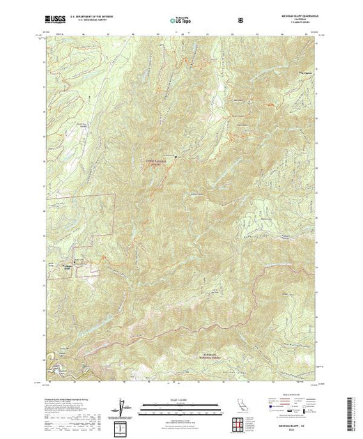 US Topo 7.5-minute map for Michigan Bluff CA – American Map Store