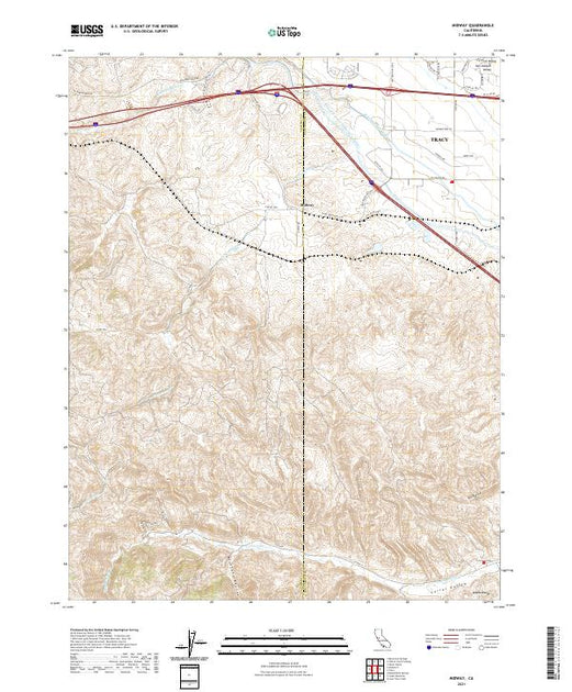 US Topo 7.5-minute map for Midway CA – American Map Store
