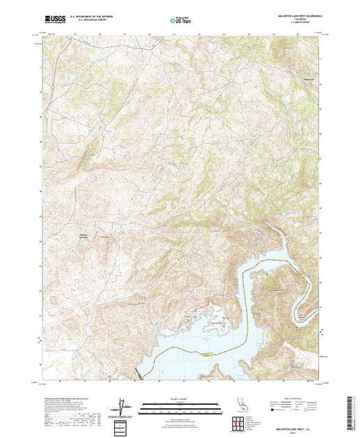 US Topo 7.5-minute map for Millerton Lake West CA – American Map Store