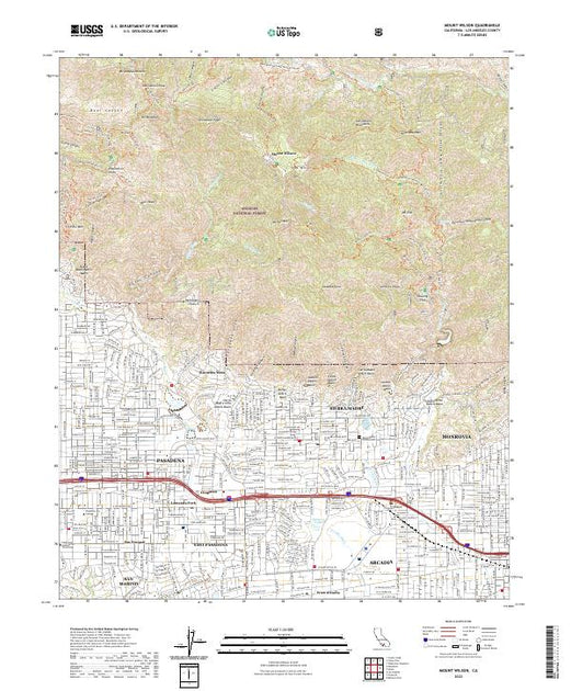 US Topo 7.5-minute map for Mount Wilson CA – American Map Store