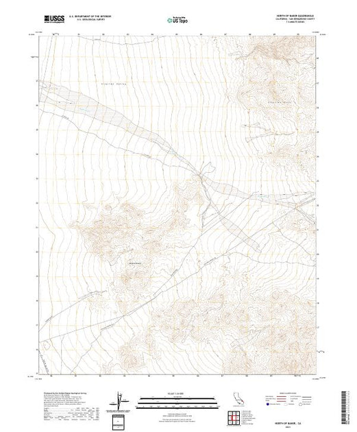 US Topo 7.5-minute map for North of Baker CA – American Map Store