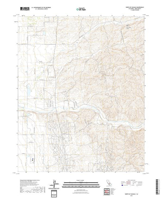 US Topo 7.5-minute map for North of Oildale CA – American Map Store