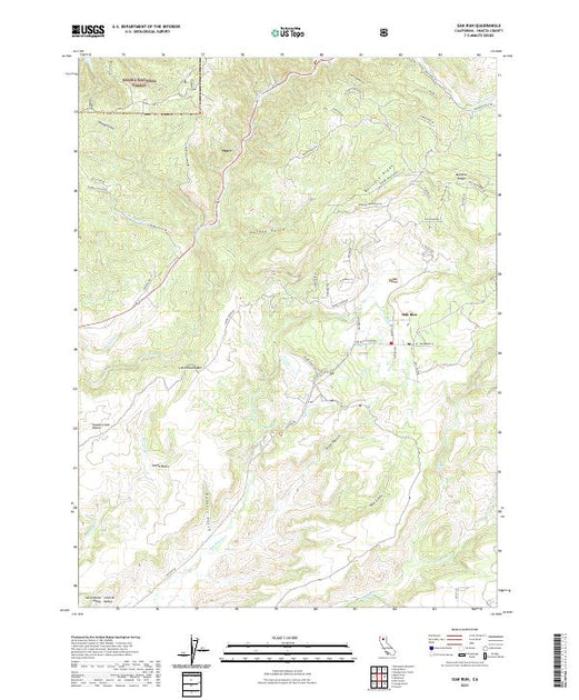 US Topo 7.5-minute map for Oak Run CA – American Map Store