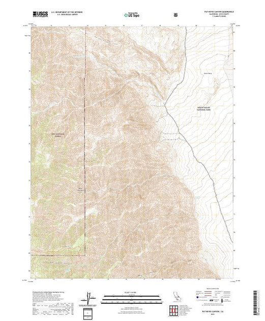 US Topo 7.5-minute map for Pat Keyes Canyon CA – American Map Store
