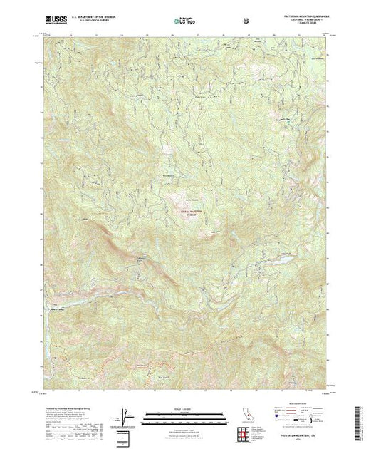 US Topo 7.5-minute map for Patterson Mountain CA – American Map Store