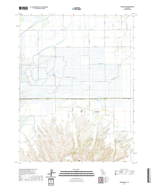 US Topo 7.5-minute map for Pennington CA – American Map Store