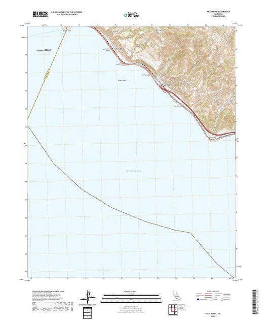 US Topo 7.5-minute map for Pitas Point CA – American Map Store