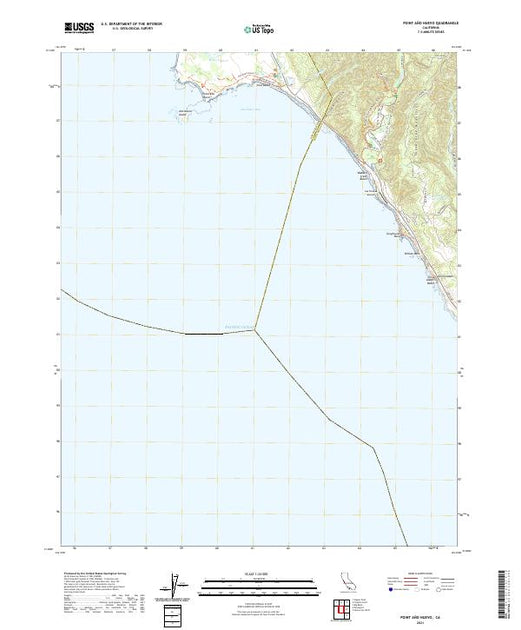 US Topo 7.5-minute map for Point Ano Nuevo CA – American Map Store