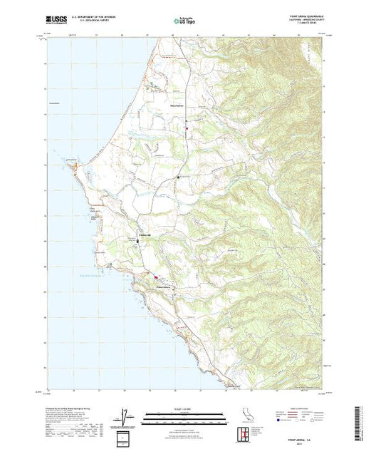 US Topo 7.5-minute map for Point Arena CA – American Map Store