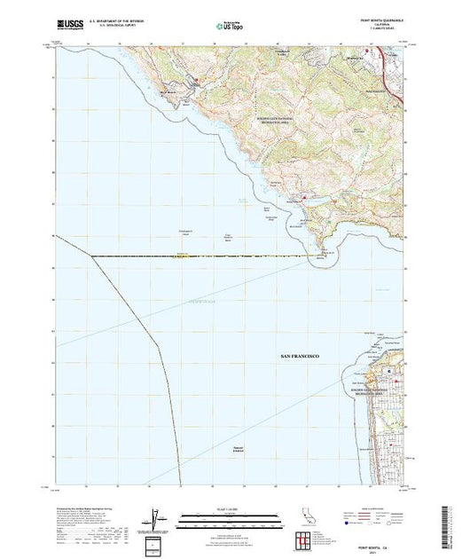 US Topo 7.5-minute map for Point Bonita CA – American Map Store