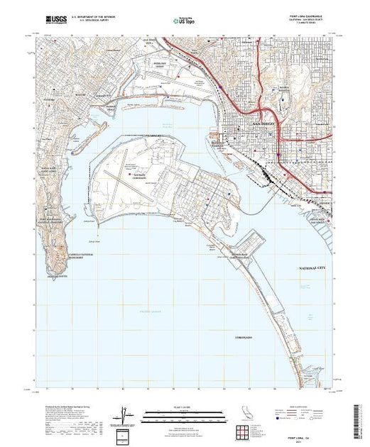US Topo 7.5-minute map for Point Loma CA – American Map Store