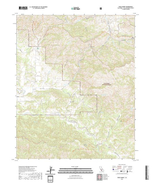 US Topo 7.5-minute map for Pozo Summit CA – American Map Store