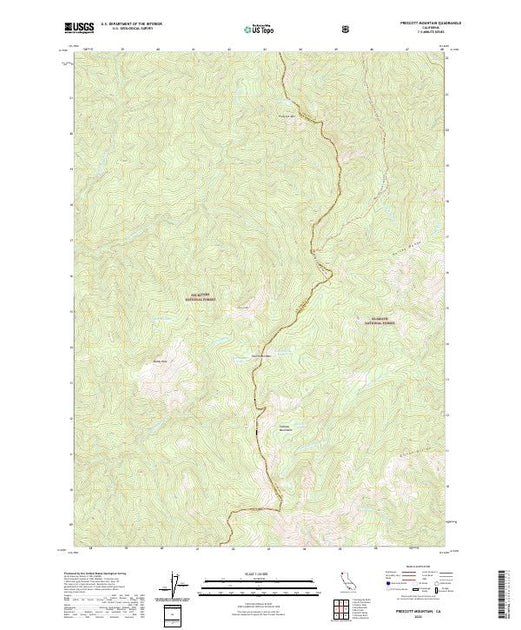 US Topo 7.5-minute map for Prescott Mountain CA – American Map Store