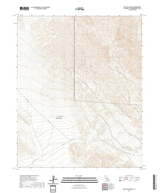 US Topo 7.5-minute map for Red Pass Lake NE CA – American Map Store