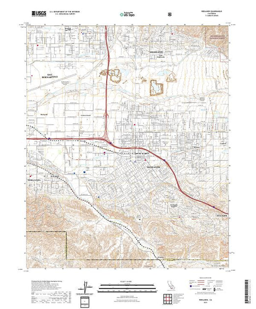 US Topo 7.5-minute map for Redlands CA – American Map Store