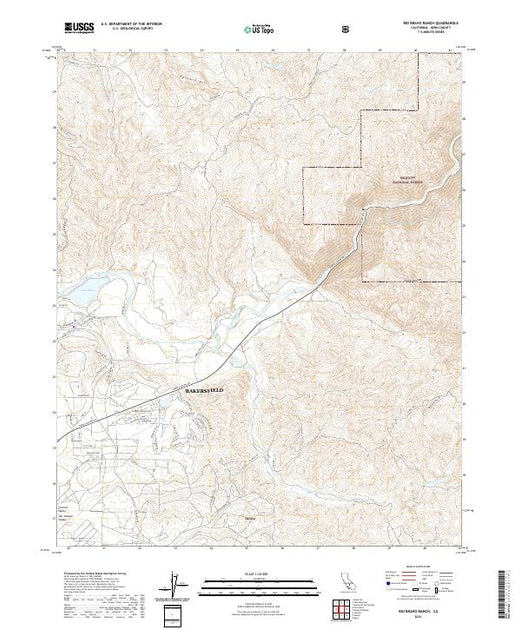 US Topo 7.5-minute map for Rio Bravo Ranch CA – American Map Store