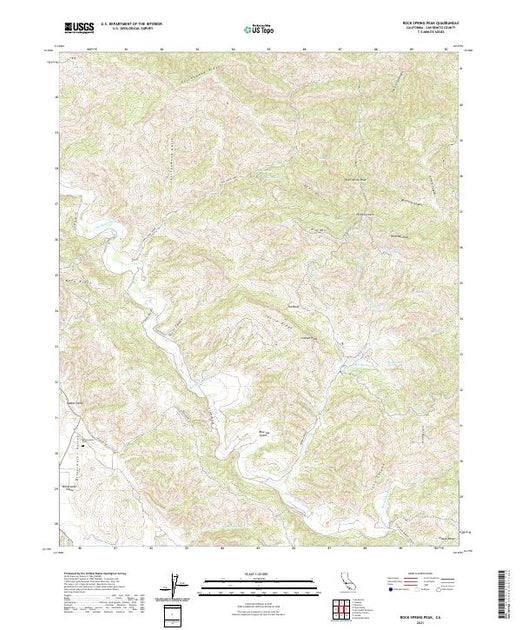 US Topo 7.5-minute map for Rock Spring Peak CA – American Map Store