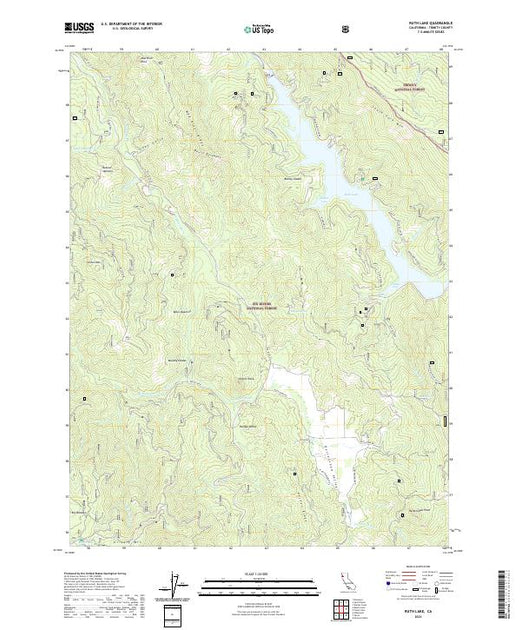 US Topo 7.5-minute map for Ruth Lake CA – American Map Store
