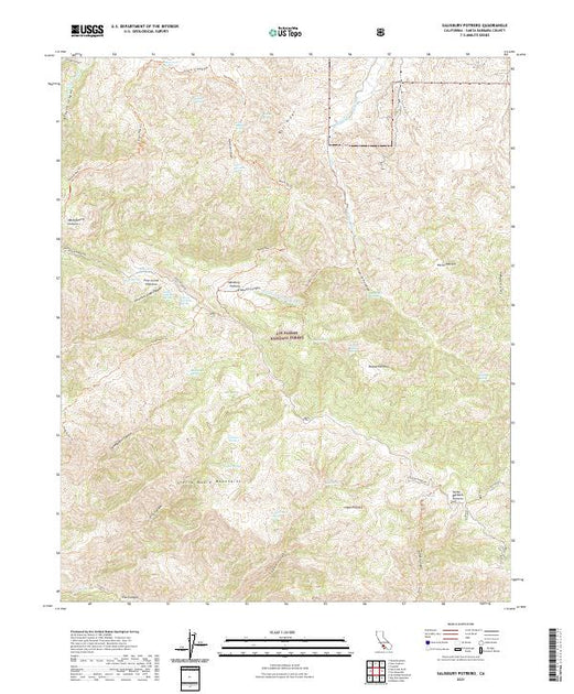 US Topo 7.5-minute map for Salisbury Potrero CA – American Map Store