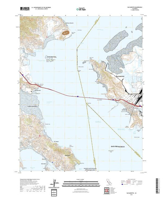 US Topo 7.5-minute map for San Quentin CA – American Map Store