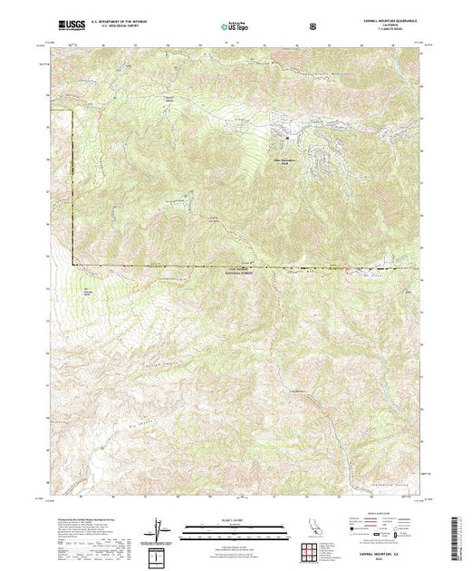 US Topo 7.5-minute map for Sawmill Mountain CA – American Map Store