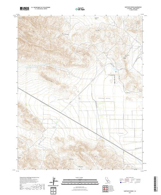 US Topo 7.5-minute map for Sawtooth Ridge CA – American Map Store