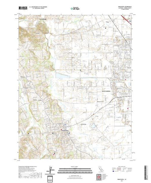 US Topo 7.5-minute map for Sebastopol CA – American Map Store