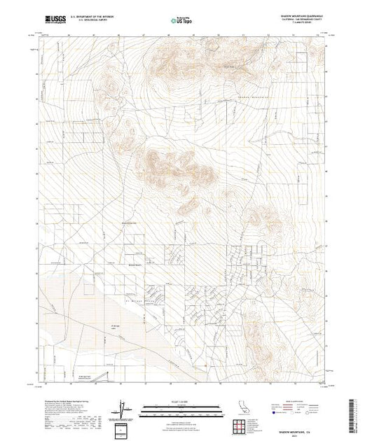 US Topo 7.5-minute map for Shadow Mountains CA – American Map Store