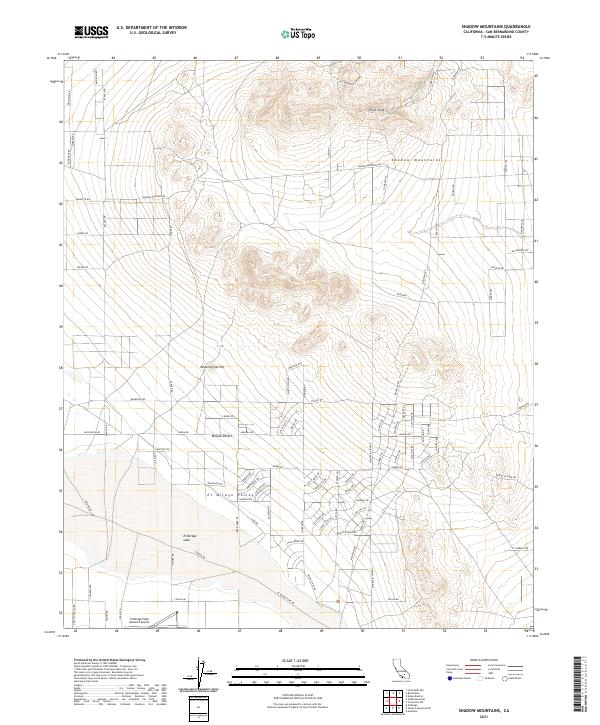 US Topo 7.5-minute map for Shadow Mountains CA – American Map Store