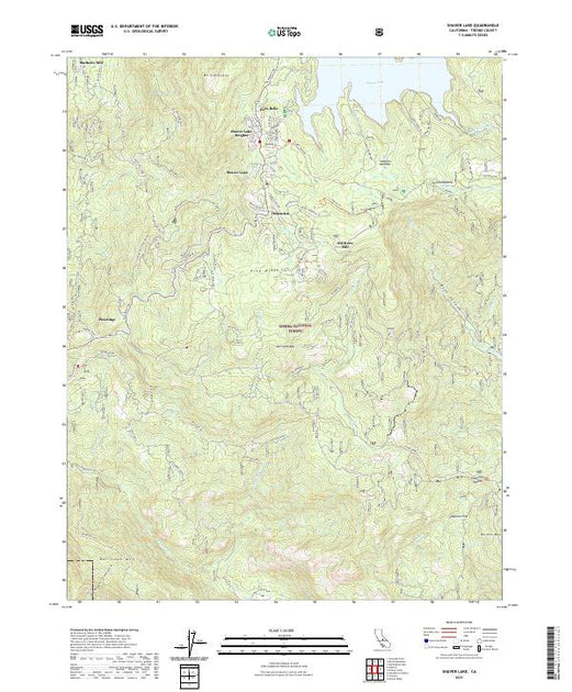 US Topo 7.5-minute map for Shaver Lake CA – American Map Store