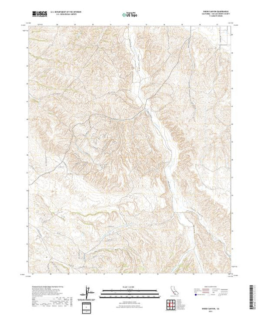 US Topo 7.5-minute map for Shedd Canyon CA – American Map Store