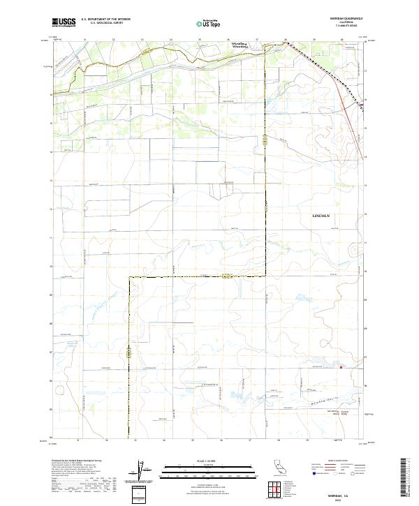 US Topo 7.5-minute map for Sheridan CA – American Map Store