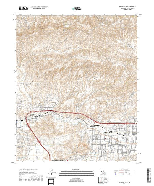 US Topo 7.5-minute map for Simi Valley West CA – American Map Store