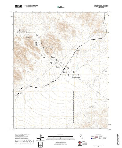 US Topo 7.5-minute map for Spangler Hills East CA – American Map Store