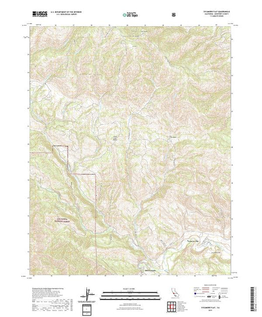 US Topo 7.5-minute map for Sycamore Flat CA – American Map Store