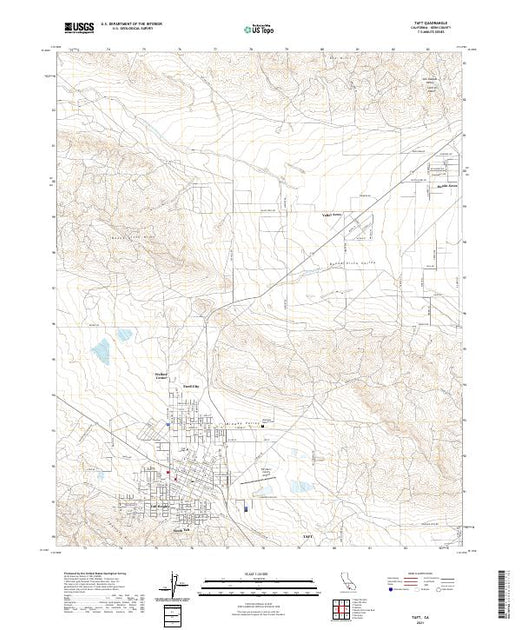 US Topo 7.5-minute map for Taft CA – American Map Store