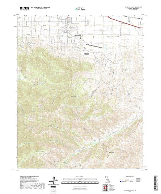 US Topo 7.5-minute map for Tehachapi South CA – American Map Store