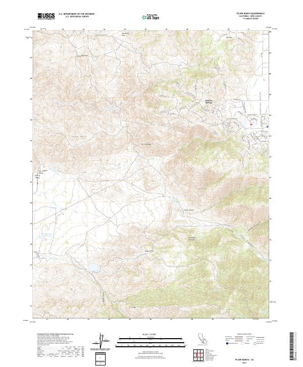 US Topo 7.5-minute map for Tejon Ranch CA – American Map Store