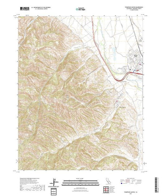 US Topo 7.5-minute map for Thompson Canyon CA – American Map Store
